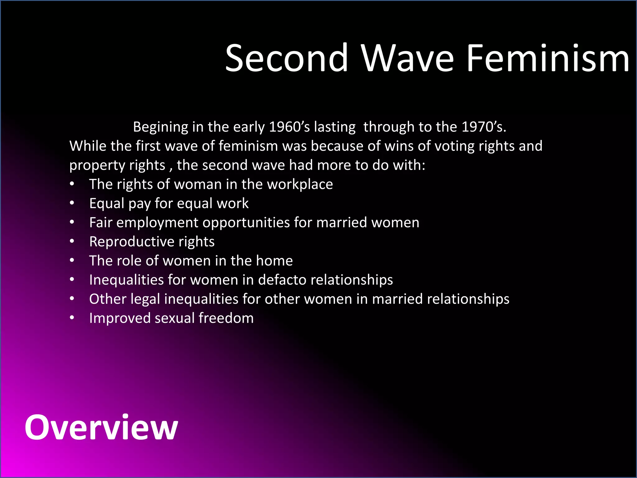 Second wave feminism | PPTX