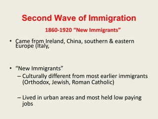 Second Wave Immigration | PPTX | Politics