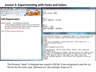 Second year 2nd quarter CSBN - CSS, fonts and color | PPT