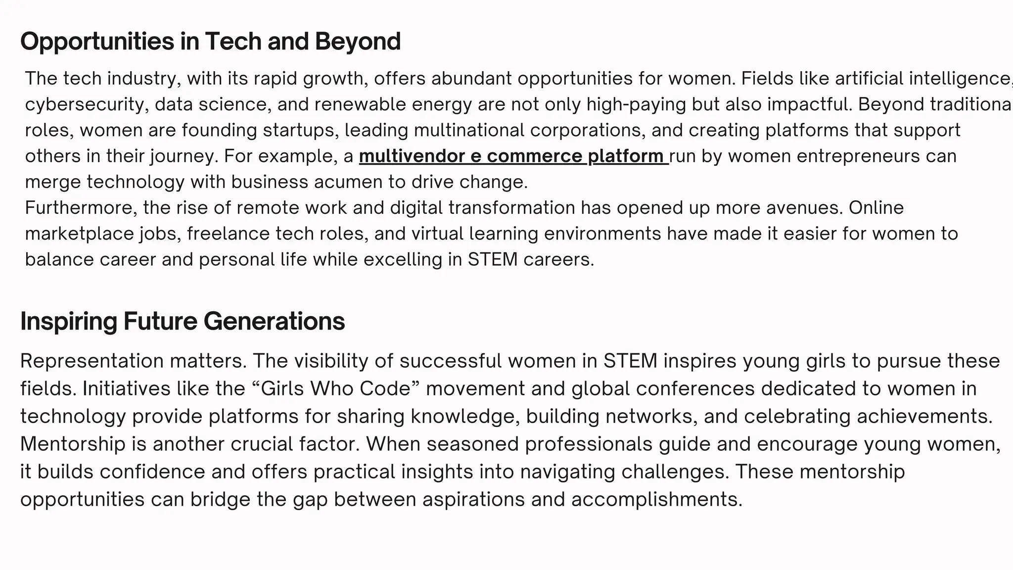 Women in STEM: Pioneering the Future of Technology | PDF