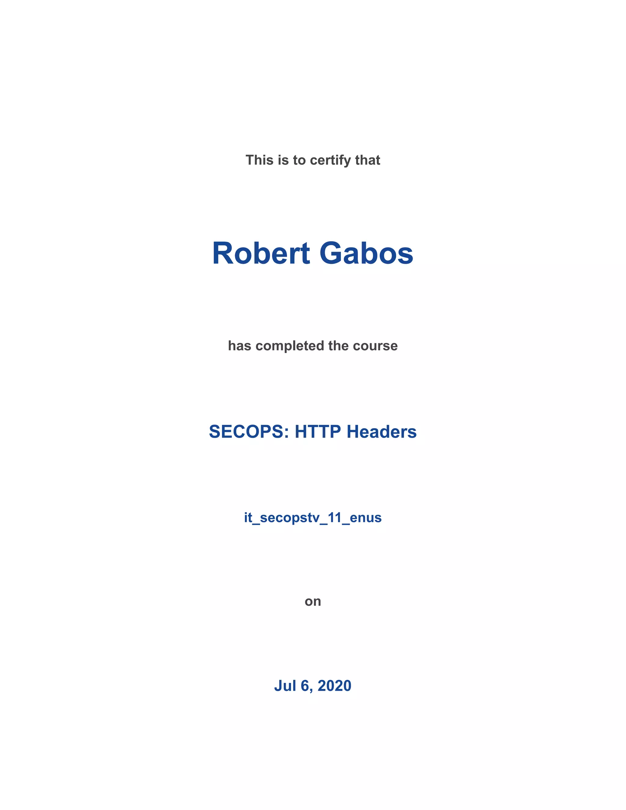 SkillSoft - SECOPS HTTP Headers | PDF | Internet | Computing