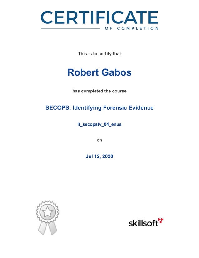 SkillSoft - SECOPS Identifying Forensic Evidence | PDF