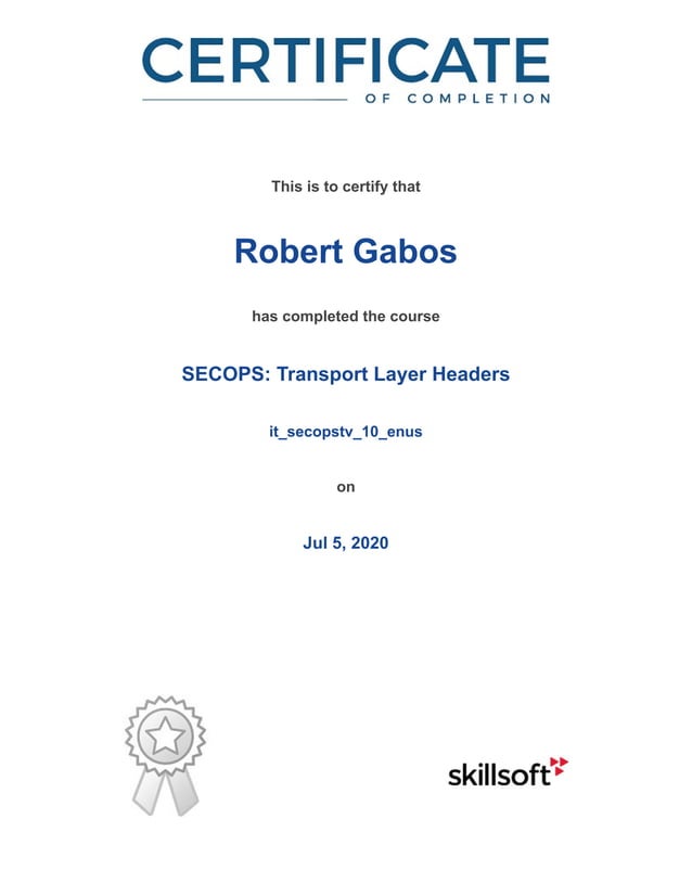 SkillSoft - SECOPS Transport Layer Headers | PDF