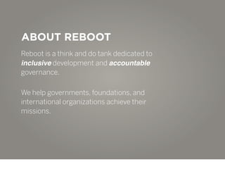 Adapting Service Design for Big Social Impact - Zack Brisson, Reboot | PPT