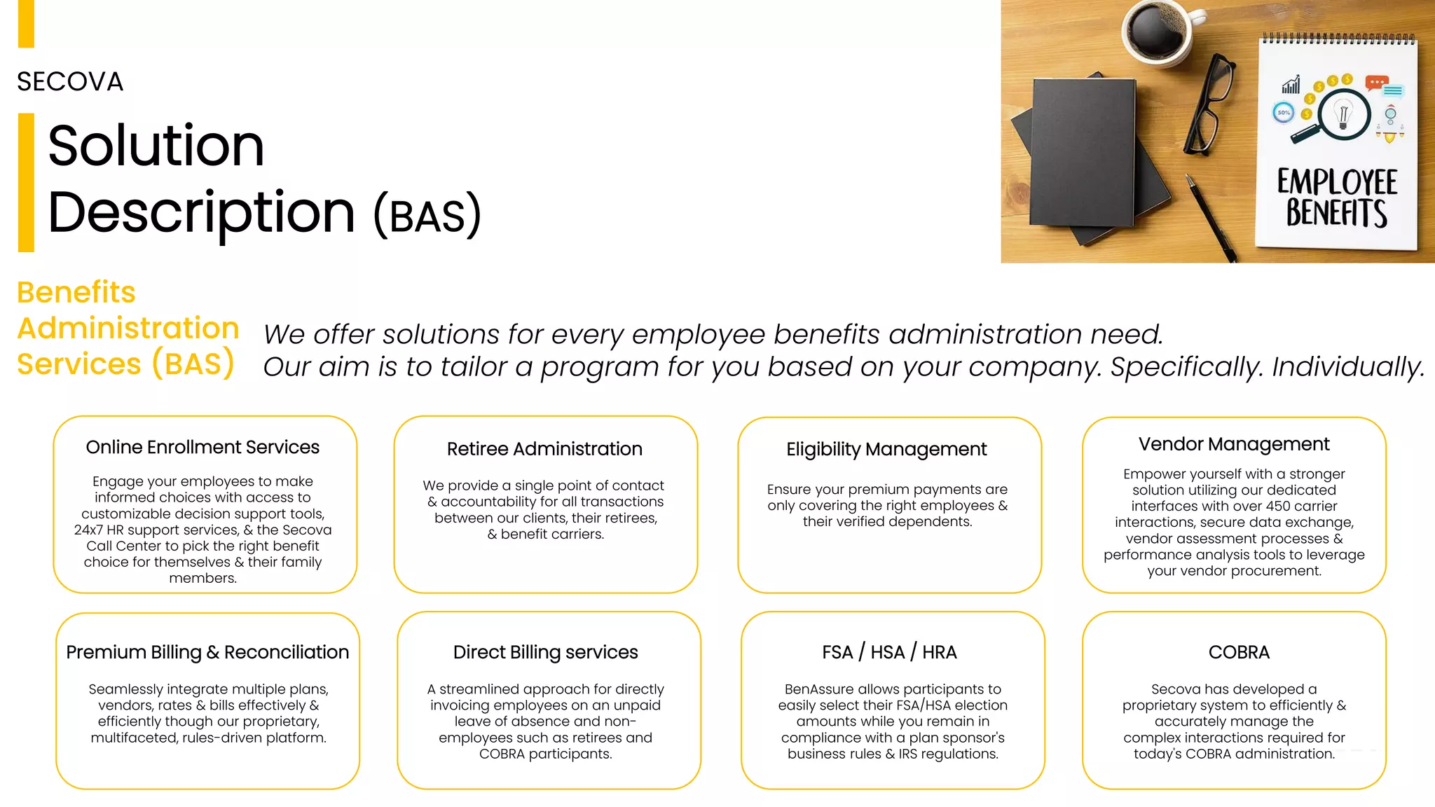Secova's Benefits Administraion Products | PDF
