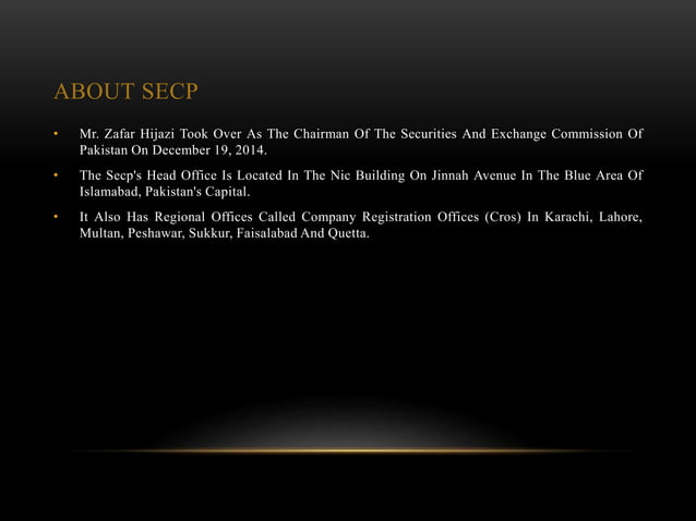 SECP | PPTX | Financial Regulation | Economy