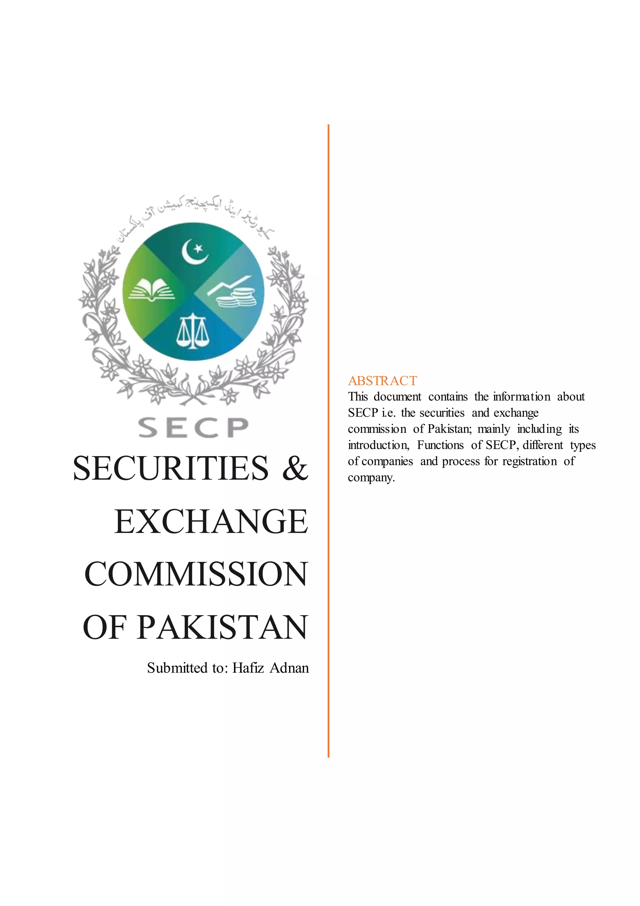 Securities & Exchange Commission of Pakistan (SECP) | DOCX