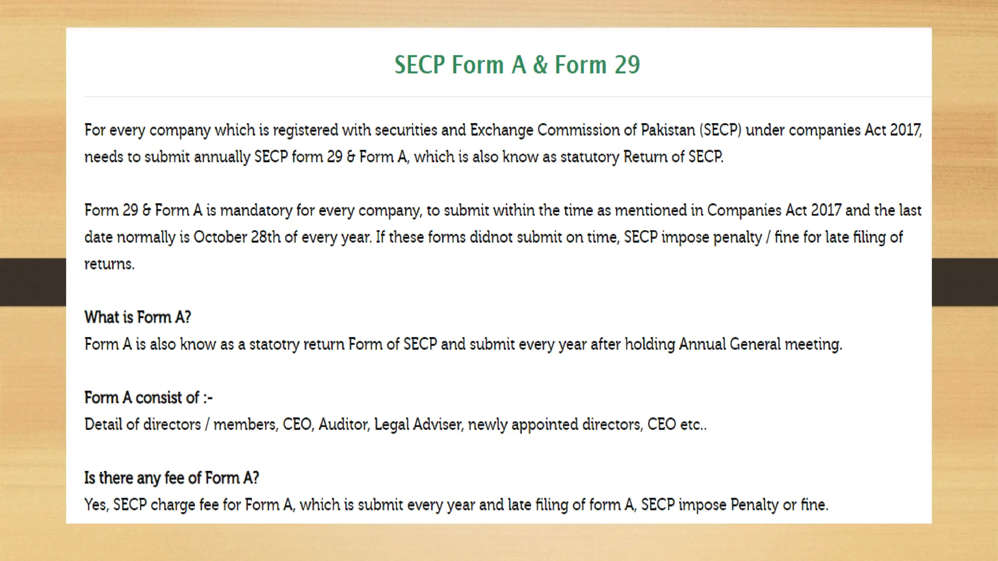 SECP Corporate Filing in Pakistan Punjab | PPTX