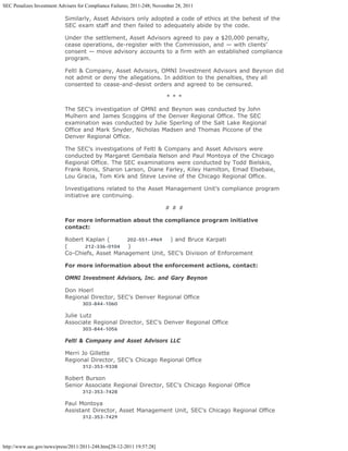 SEC penalizes investment advisers for compliance failures | PDF