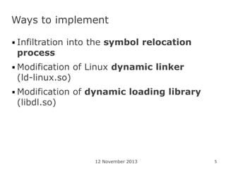SECR'13 Lightweight linux shared libraries profiling | PPT