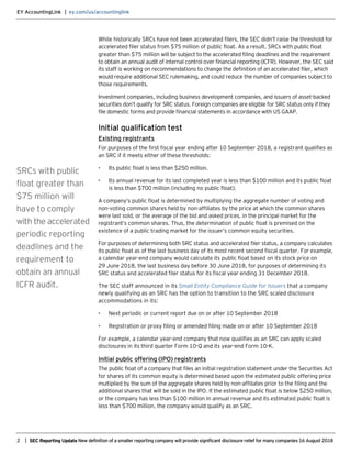 Sec reporting update smaller reporting companies | PDF