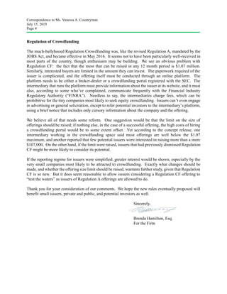 Sec Request for Comments Securities Offerings Rule 506, Form S-1 Reg A ...