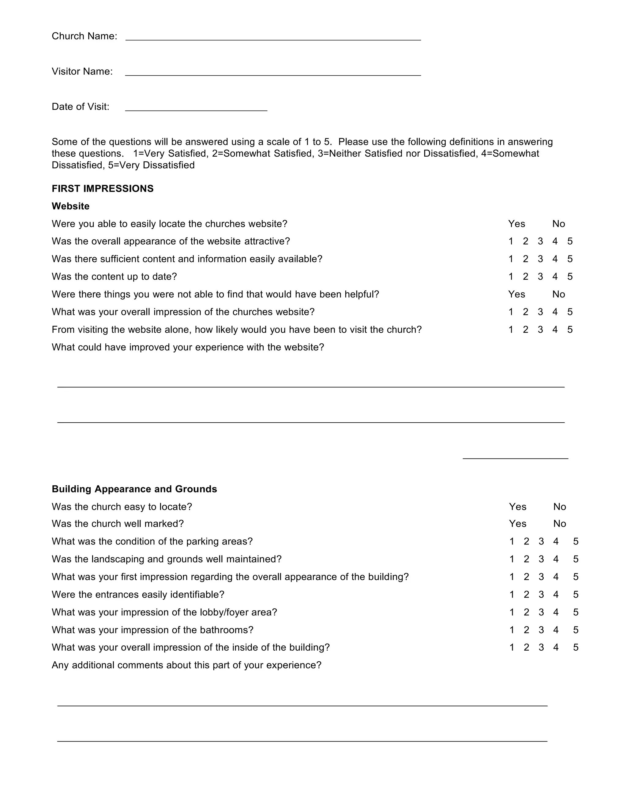 Secret visitor-questionaire | DOC