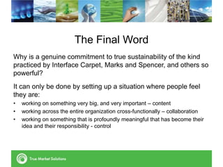 The Secret Advantage of Authentic Sustainability | PPTX