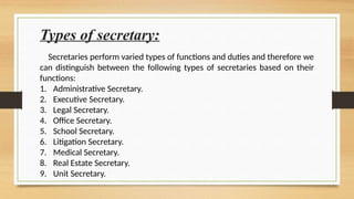Secretarial ...