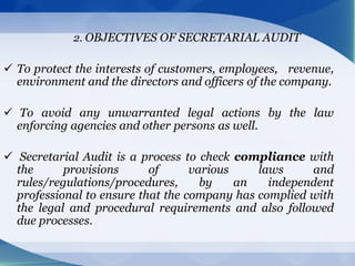 Secretarial Audit Company Secretary ICSI | PDF