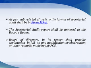 Secretarial Audit Company Secretary ICSI | PDF