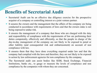 Secretarial audit ppt | PPTX