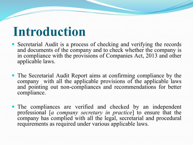 Secretarial audit ppt | PPTX | Financial Regulation | Economy