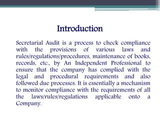 Secretarial Audit | PPT