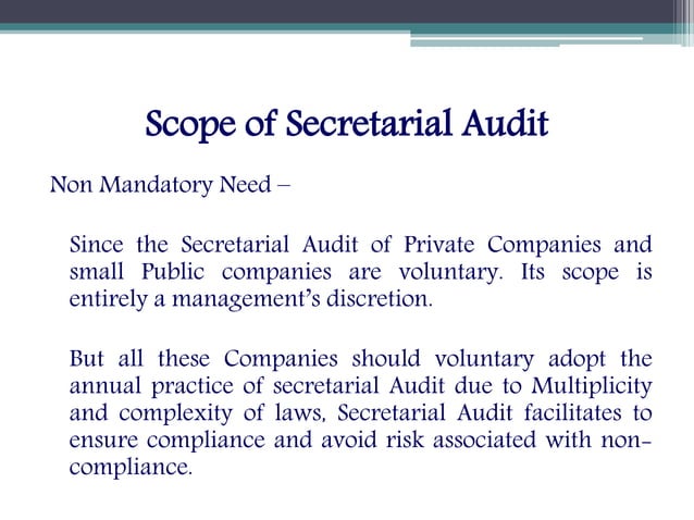 Secretarial Audit | PPT | Financial Regulation | Economy