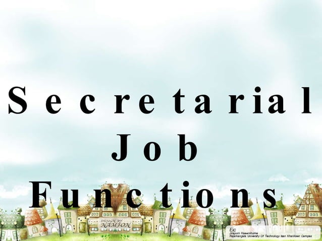 Secretarial Job Functions | PPT