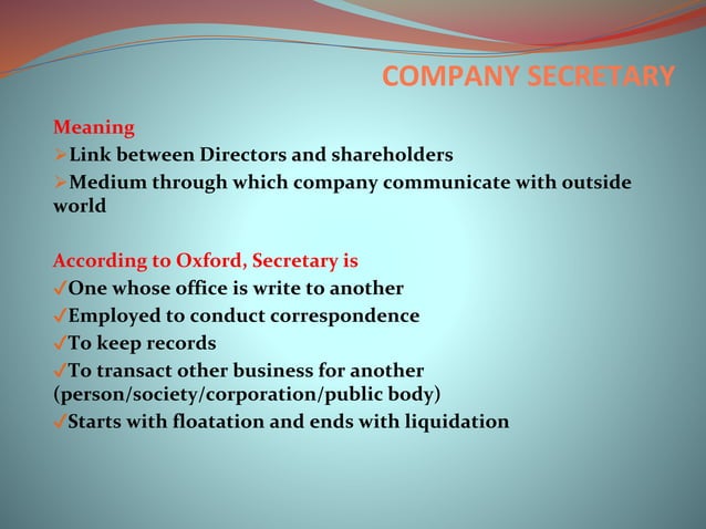 SECRETARIAL PRACTICE - Duties and responsibilities of Company secretary ...