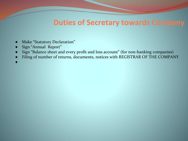 SECRETARIAL PRACTICE - Duties and responsibilities of Company secretary ...