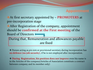 SECRETARIAL PRACTICE - Duties and responsibilities of Company secretary ...