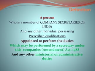 SECRETARIAL PRACTICE - Duties and responsibilities of Company secretary ...