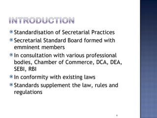 Secretarial Standards | PPT