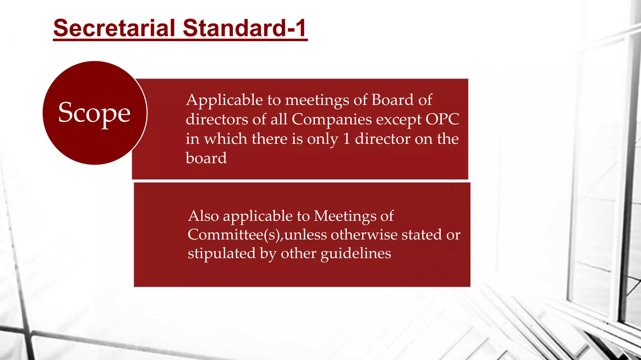 Secretarial standards 1 & 2 | PPTX