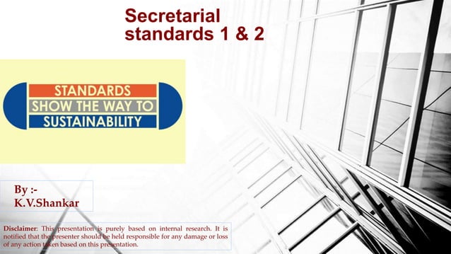 Secretarial standards 1 & 2 | PPTX