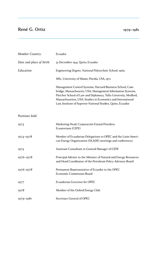 OPEC : Past and Previous Secretary Generals | PDF