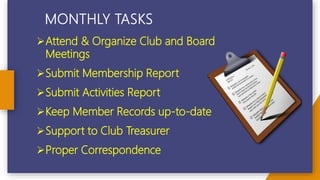 Roles & Responsibilities of a Club Secretary | PPTX