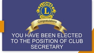 Roles & Responsibilities of a Club Secretary | PPTX