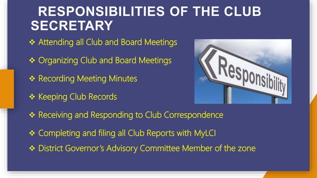 Roles & Responsibilities of a Club Secretary | PPTX