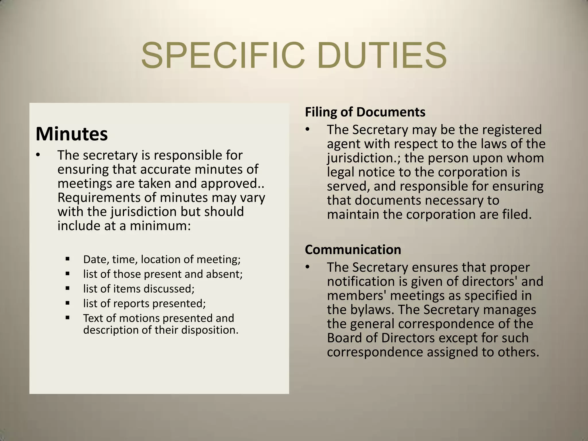Secretary | PPTX
