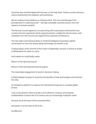 Secretary-General's remarks to the General Assembly on Priorities for ...