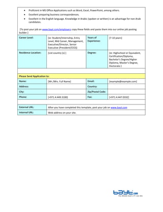 Secretary Job Description Template by Bayt.com