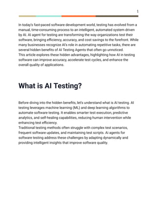 AI Testing Agents: Transforming QA Efficiency Like Never Before | PDF