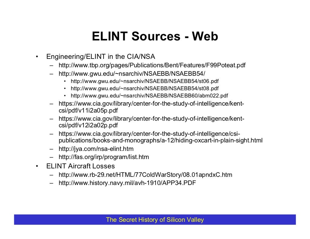 ELINT Sources - Web
