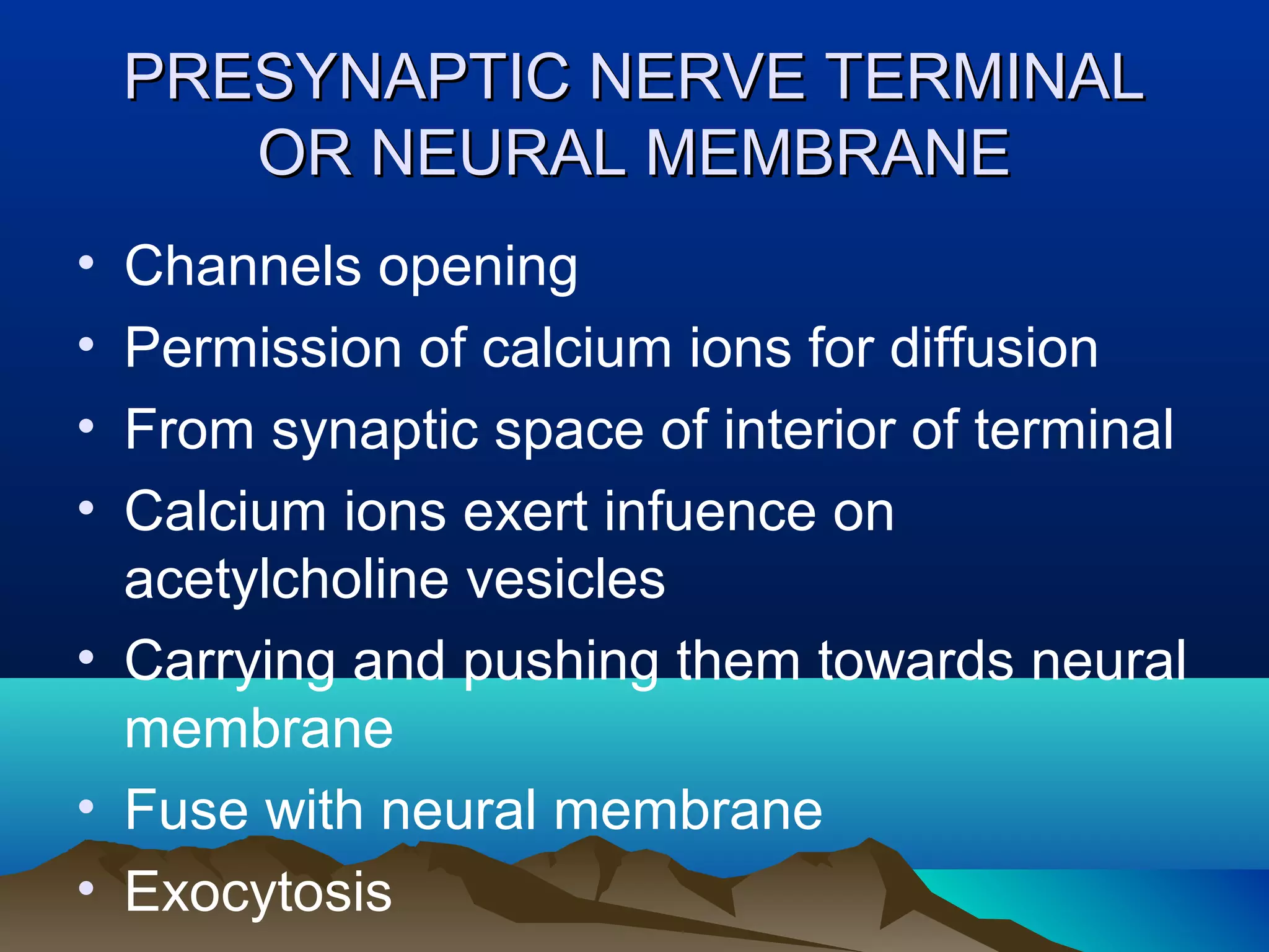Secretion of ach on nerve terminal | PPT