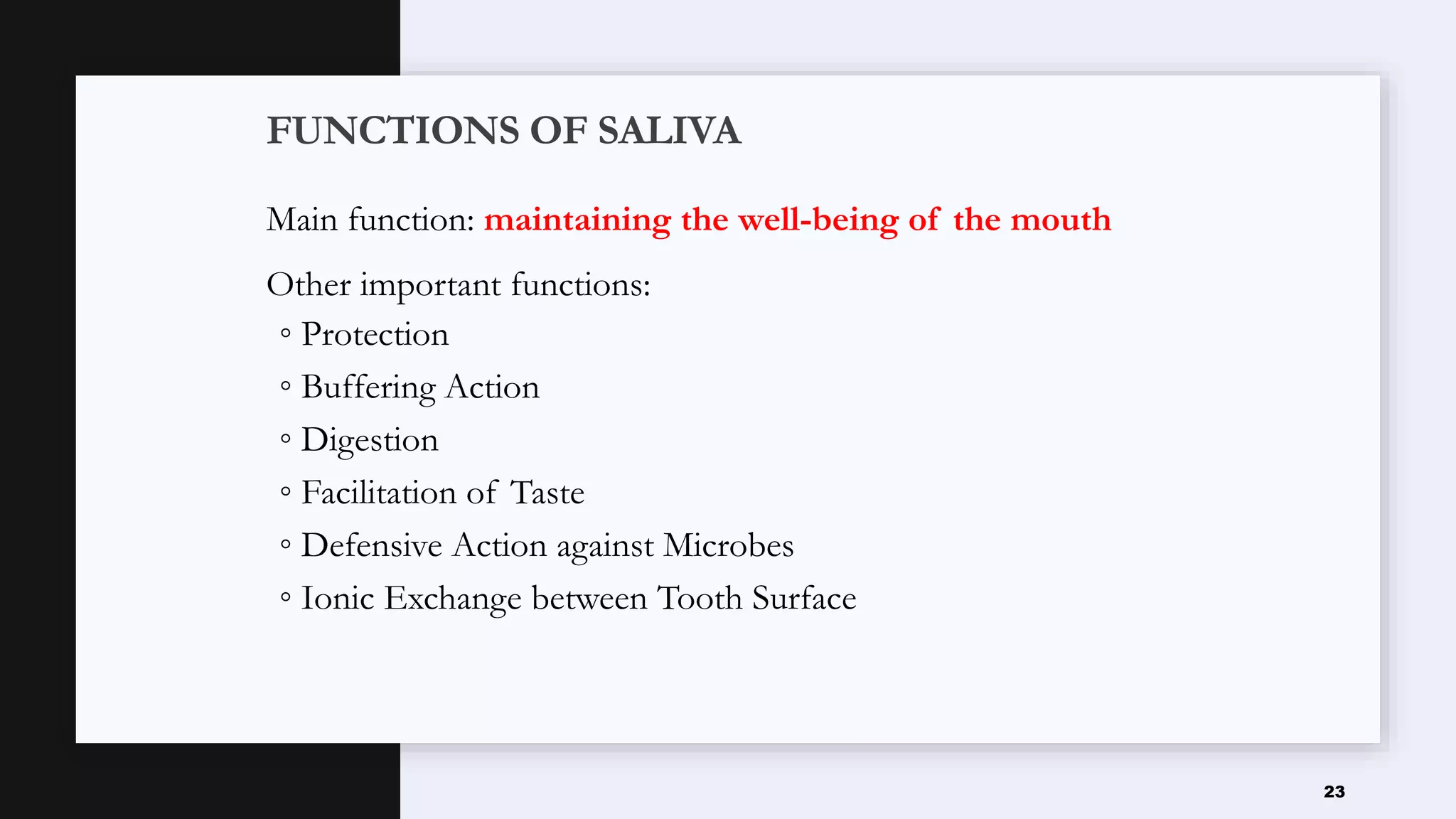Secretion of Saliva and its function Tallat Naz.potx