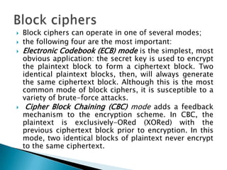 Secret key cryptography | PPTX