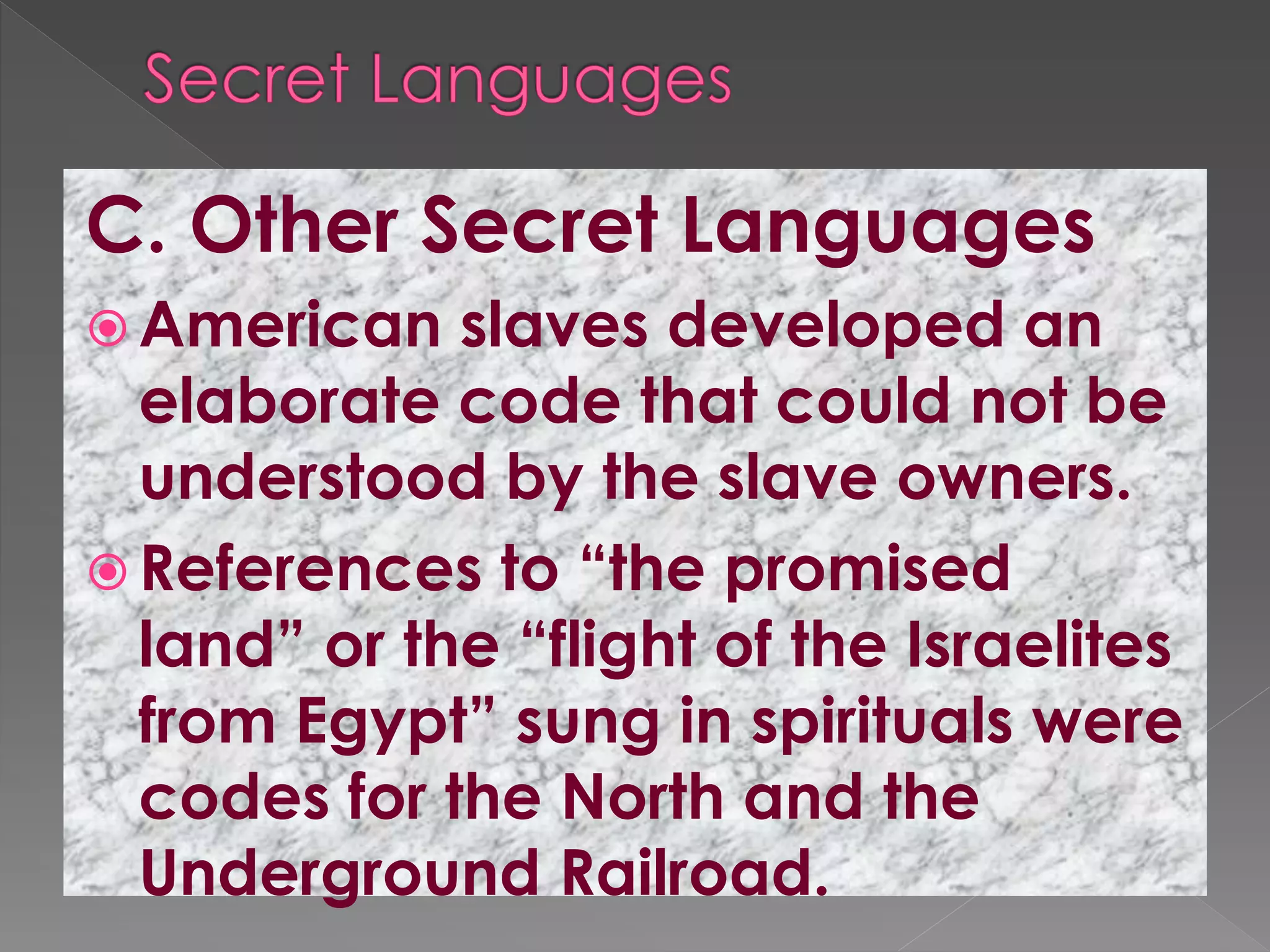 Secret language and language games | PPTX