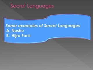 Secret language and language games | PPTX