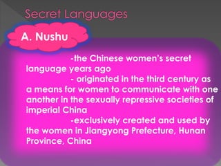 Secret language and language games | PPTX