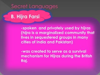 Secret language and language games | PPTX