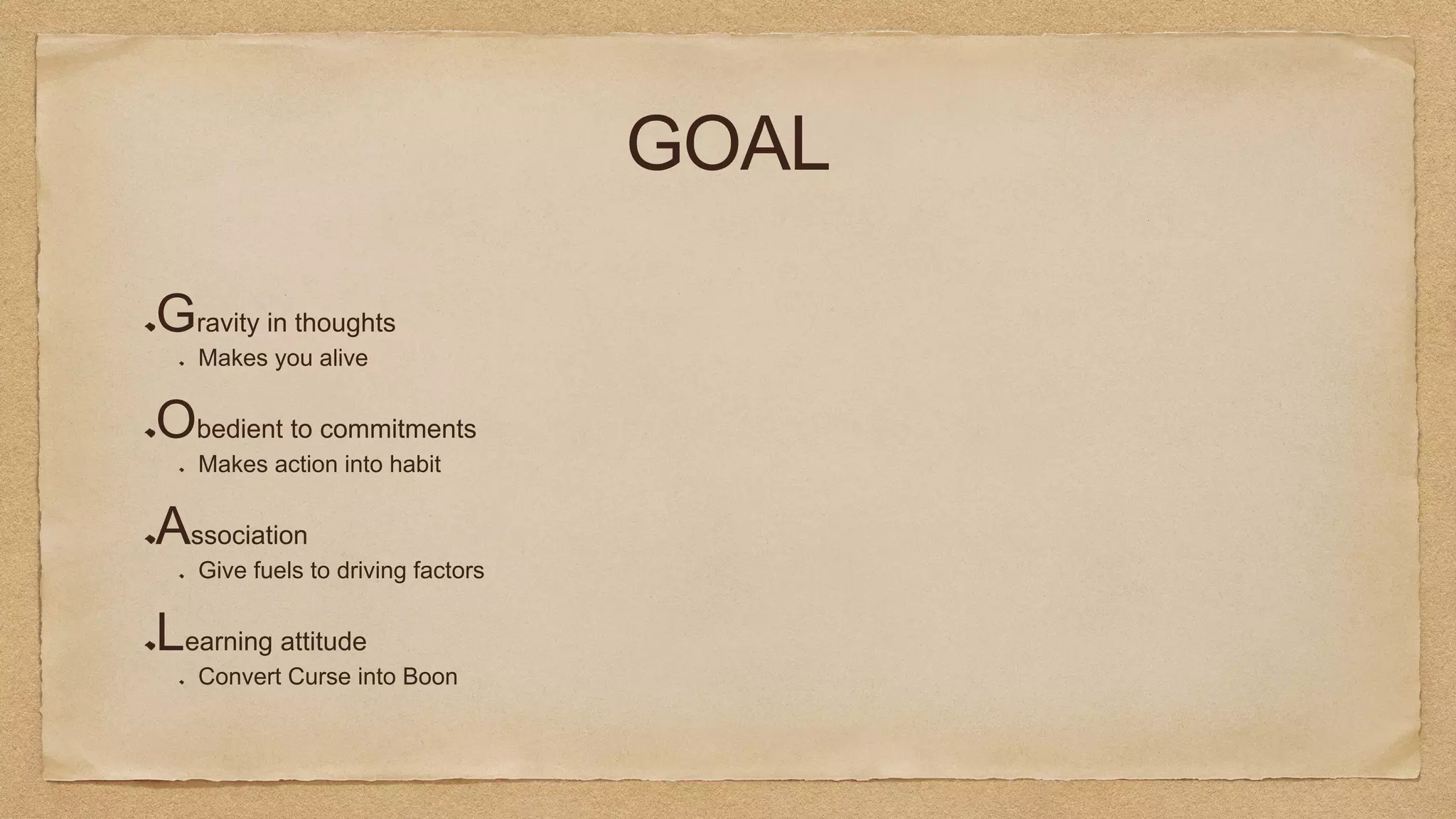 Secret of goal setting | PPSX